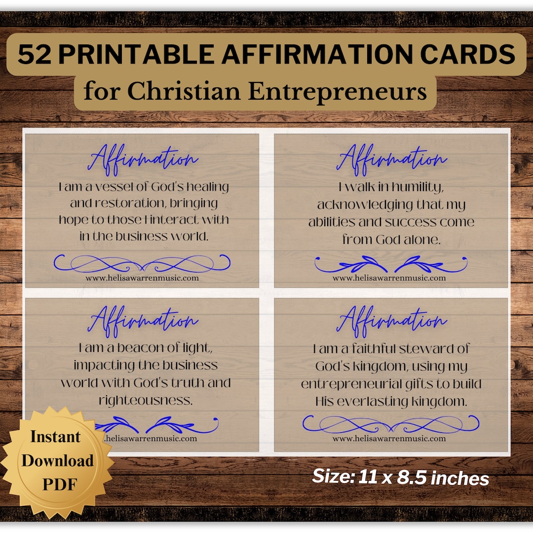 Printable Christian Entrepreneur Affirmations Inspirational ...