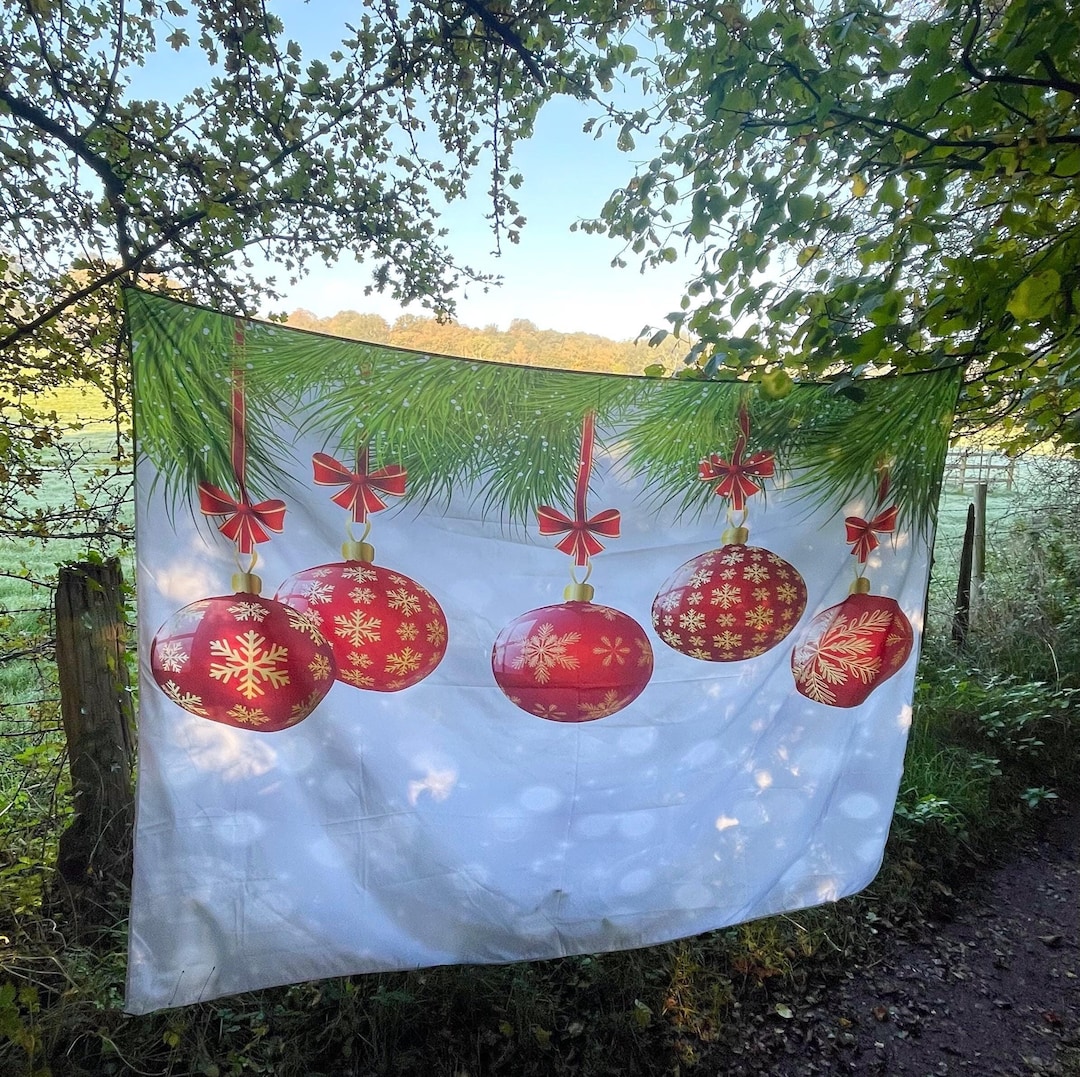 Christmas Baubles Backdrop, Festive Backdrop, Baubles Backdrop, W7ft X ...