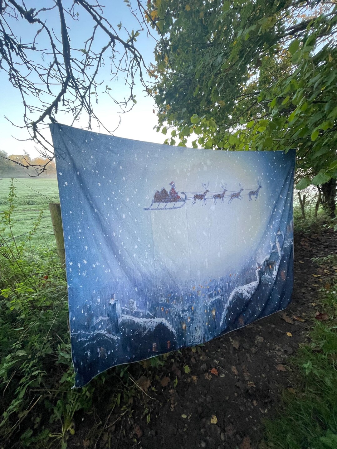 Santa Backdrop, Reindeer Backdrop, Snowy Christmas Backdrop, W7ft 6x ...