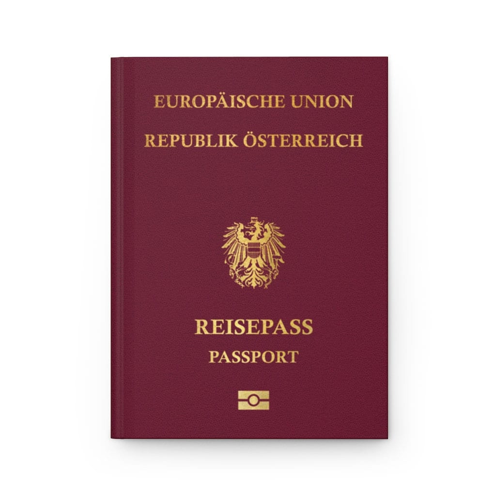 Austrian Passport Hardcover Journal Notebook Best Gift for Citizens of ...