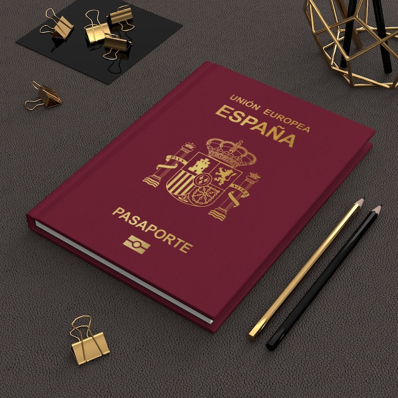 Spanish Passport Hardcover Journal Notebook Best Gift for Citizens of ...