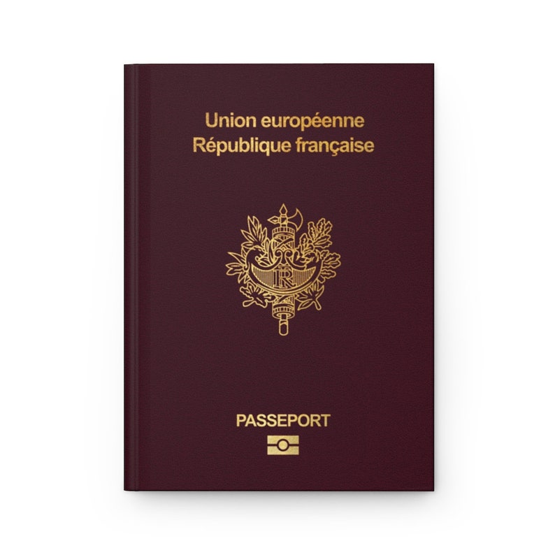 French Passport Hardcover Journal Notebook Best T For Citizens Of