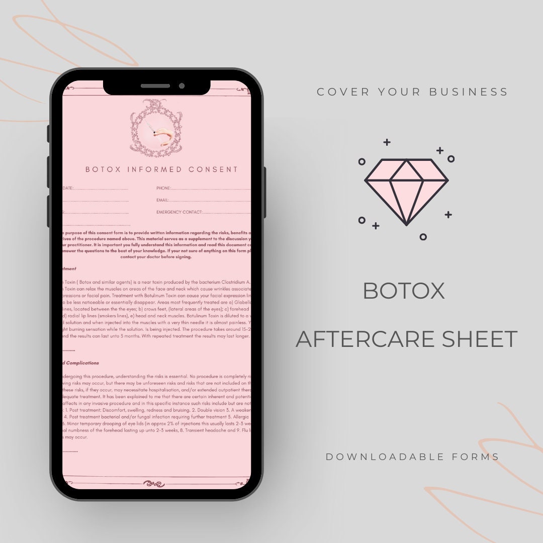Printable Botox Aftercare Sheet Aesthetics Aftercare Advice - Etsy Canada