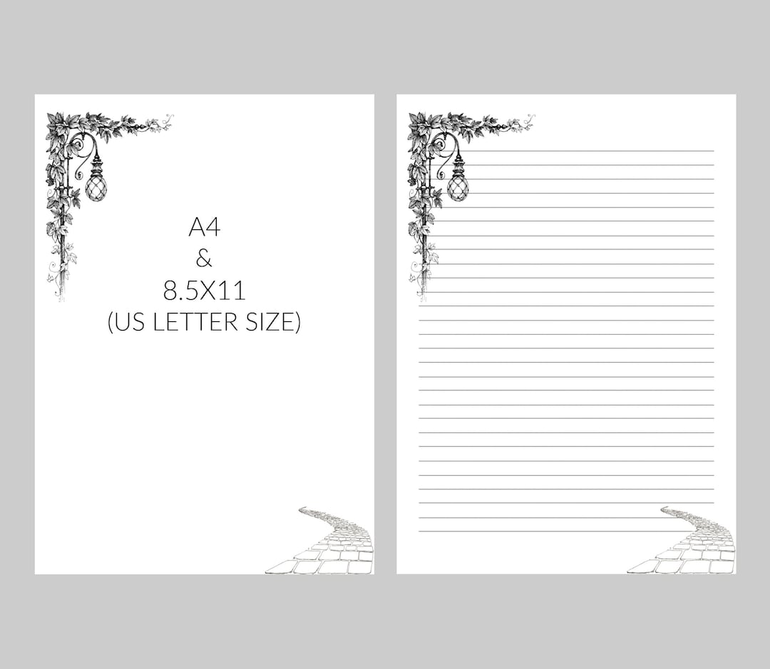 A4 & 8.5" X 11" Letter Writing Papers. Digital Download 4 PDF Files ...