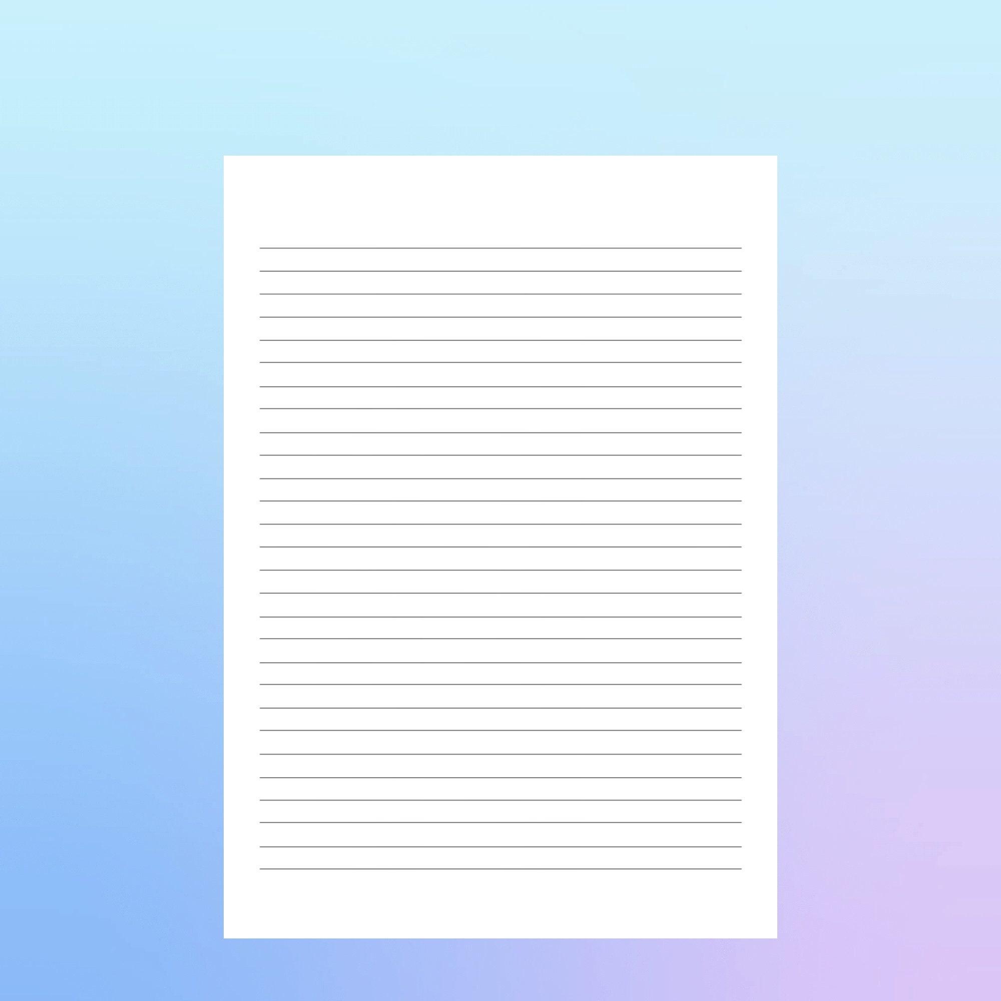 Letter Writing Paper With Lines. Digital Download 5 PDF Files. - Etsy