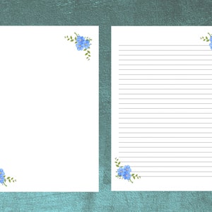 Letter Writing Paper With Lines. Digital Download 5 PDF Files. Blue ...