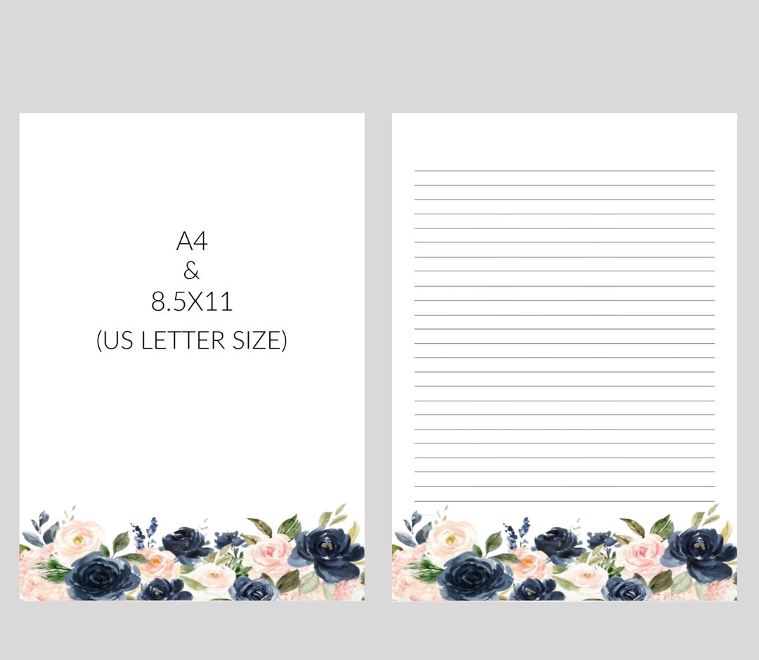 A4 & 8.5" X 11" Letter Writing Papers. Digital Download 4 PDF Files ...