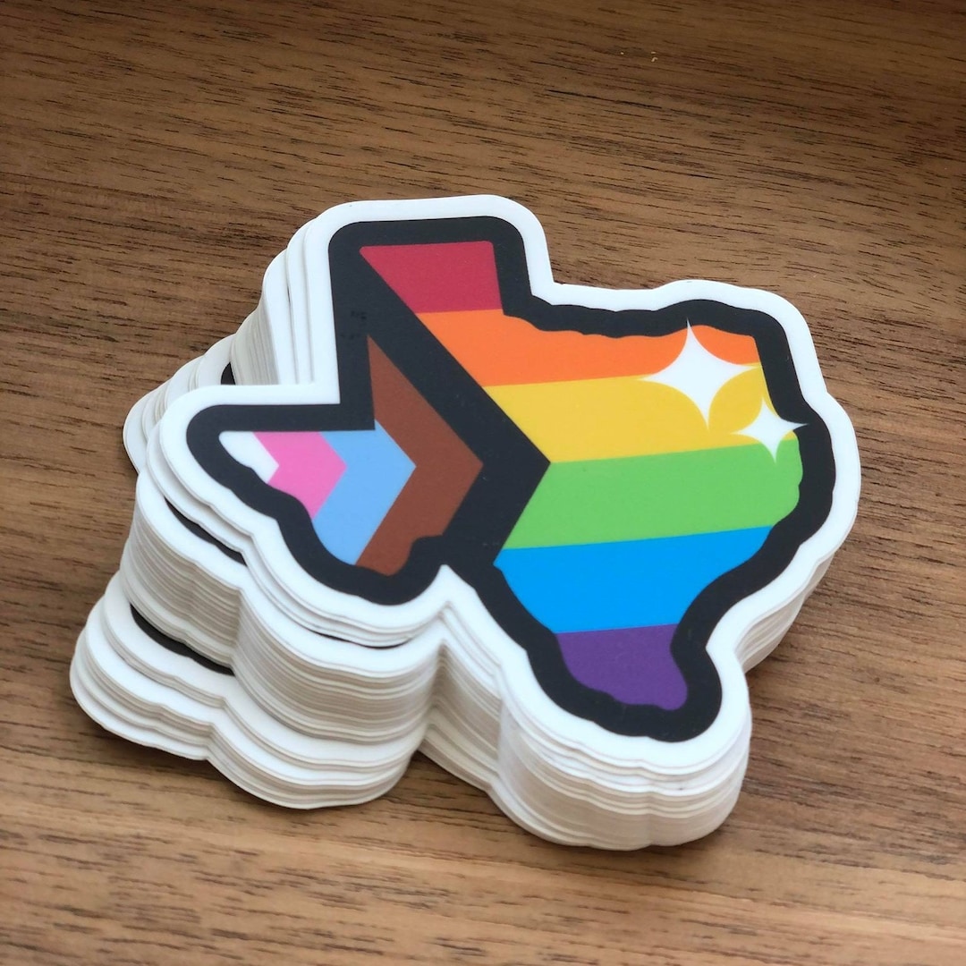 Gay Pride LGBTQ+ Progress Texas Sticker Austin Gay Flag - Etsy