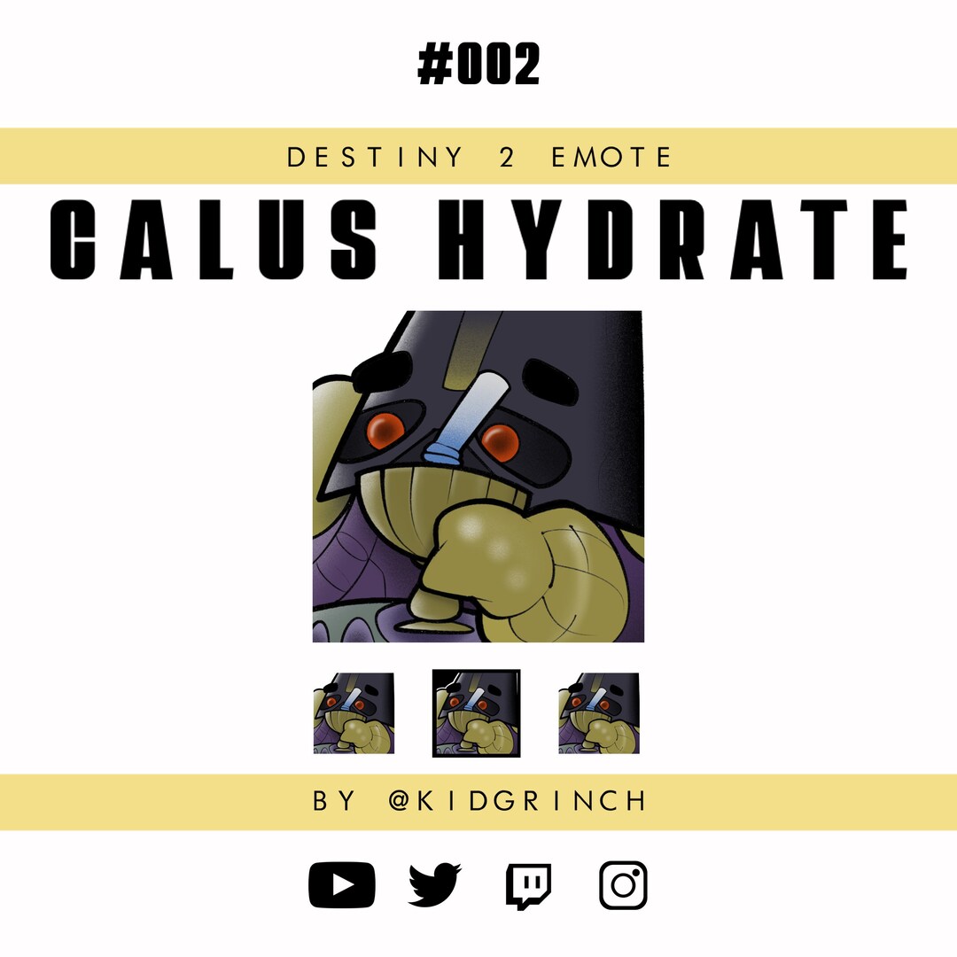 CALUS DRINK WATER / Hydrate Emote for Twitch / Discord / Youtube / Etc ...