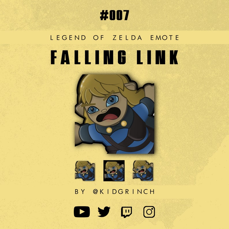 Falling LINK Emote Legend of Zelda Tear of the Kingdom - Etsy