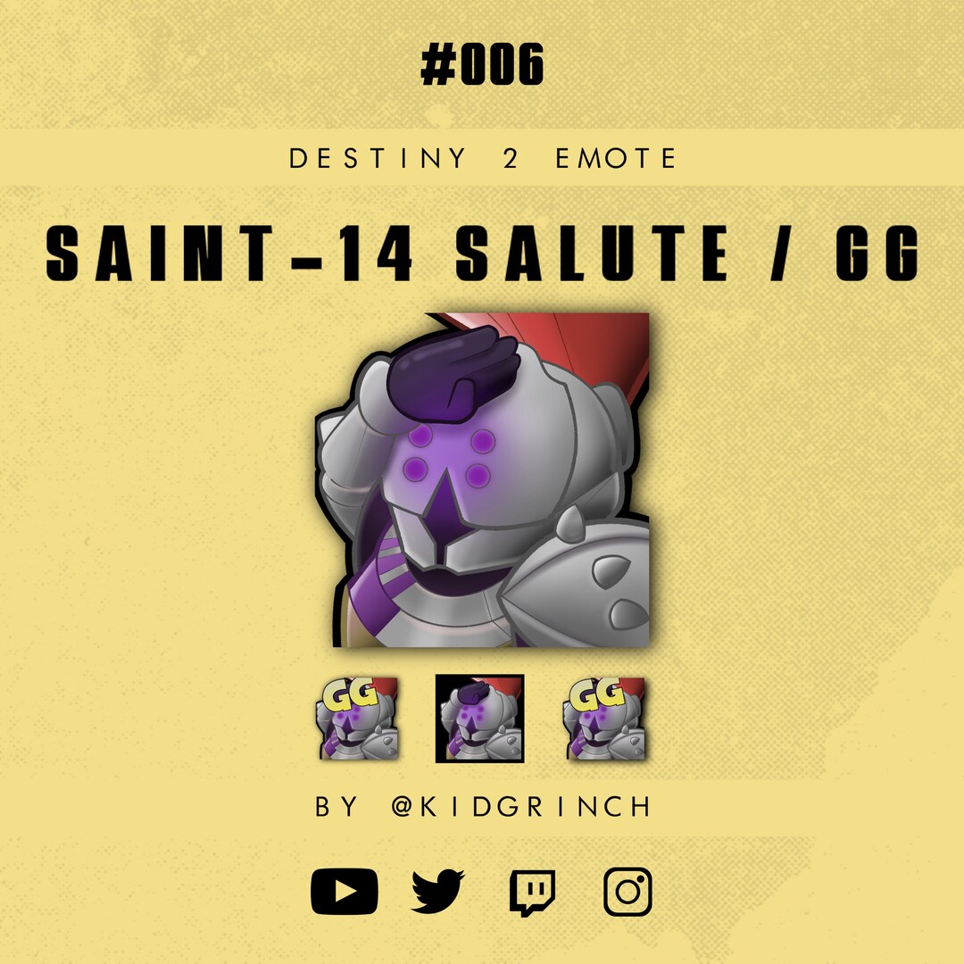 Saint - 14 Salute / GG / Trials Emote - Etsy