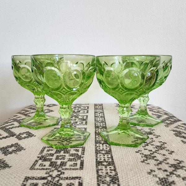 Fostoria Moonstone Green Goblets - Etsy