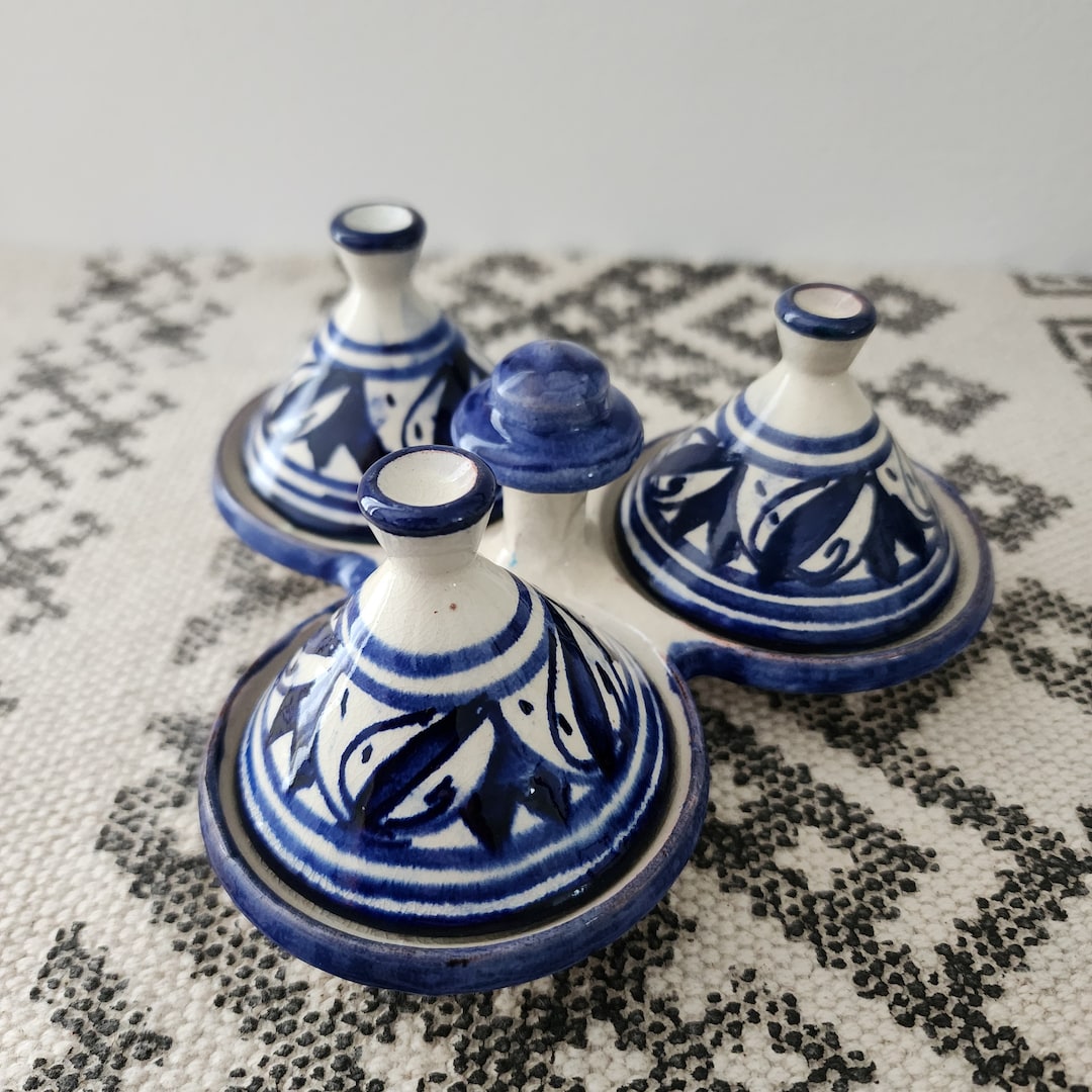 Vintage Handmade Moroccan Triple Mini Tagine Spice Holder - Etsy