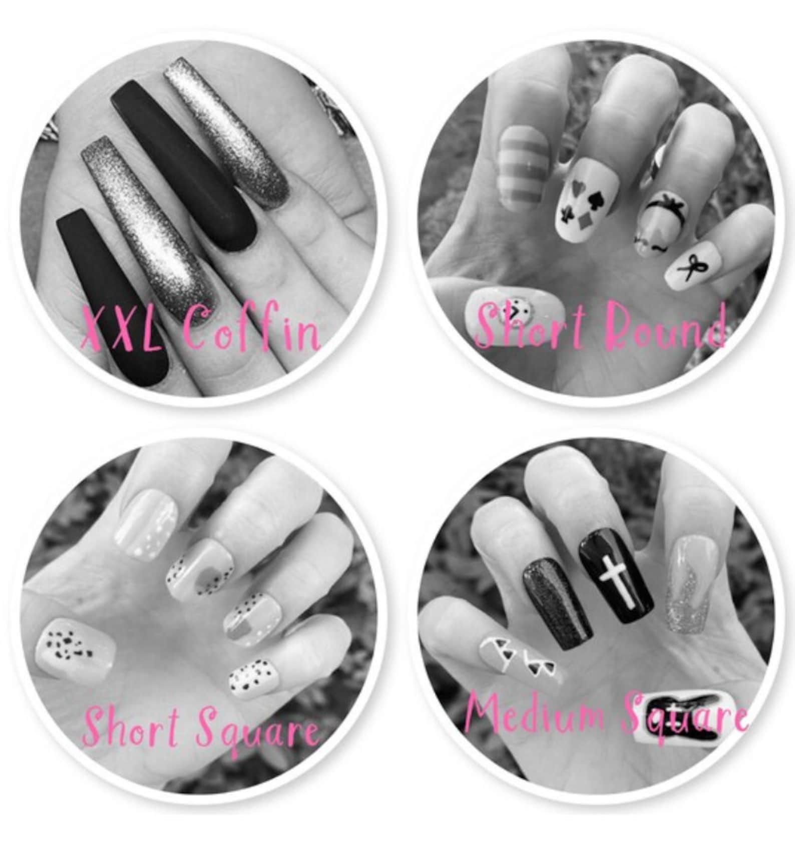 Paint Splattered Nails Colorful Nails Matte Nails Multi - Etsy