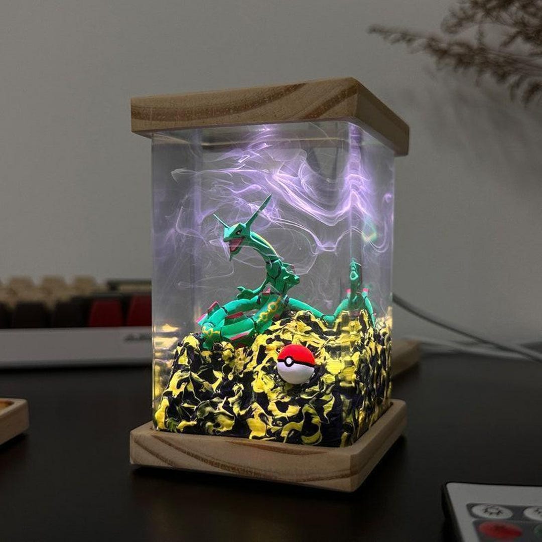 Rayquaza Pokemon Lamp, Pokemon Birthday, Pokemon Resin Lamp, Custom ...