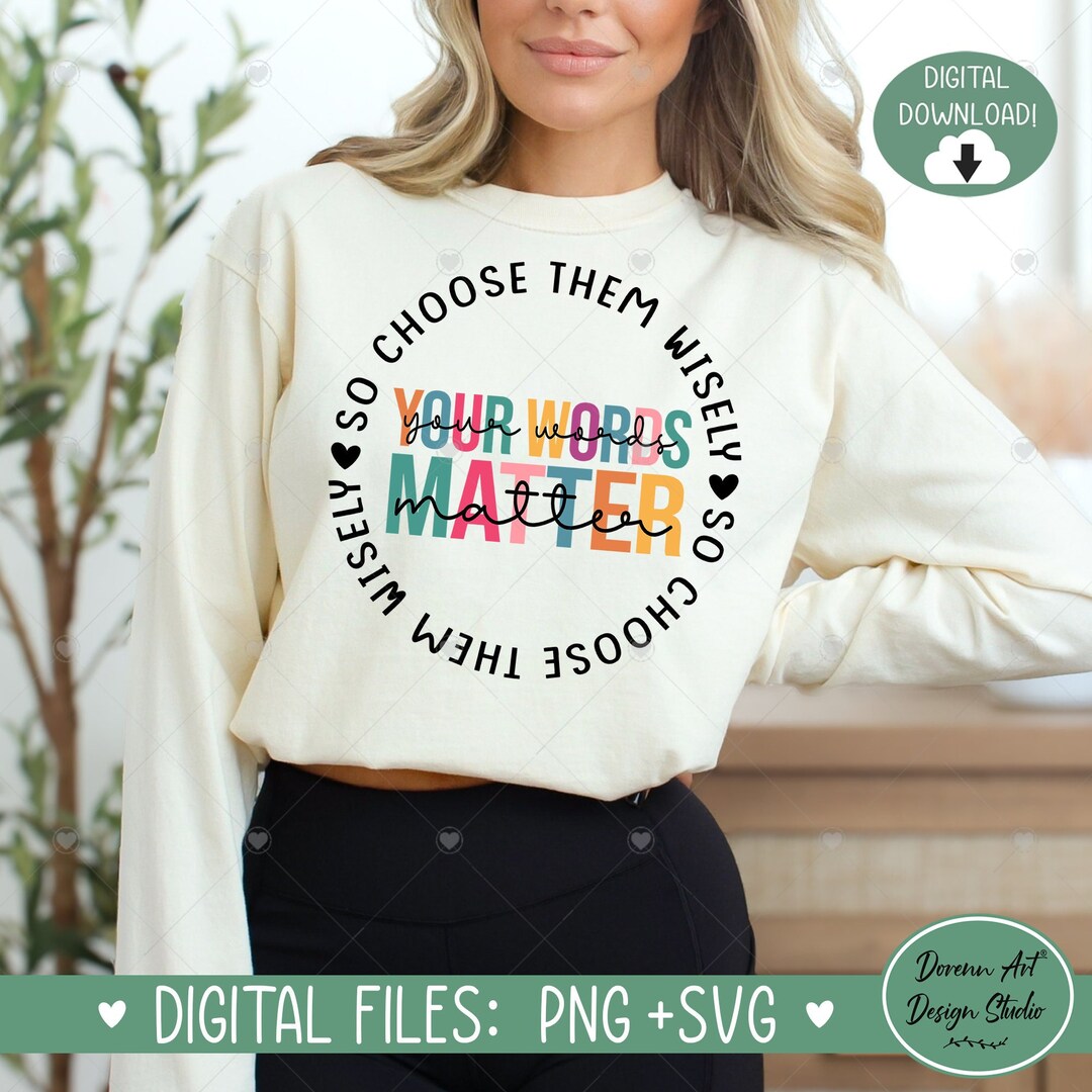 Your Words Matter Svg, Speech Therapy Language Pathologist Mental Png, AAC Teacher Inclusion Svg ...