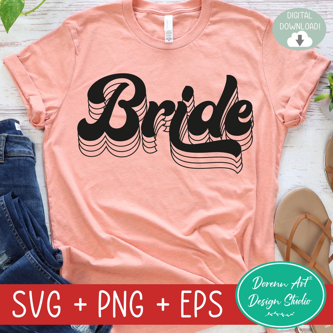 Bride SVG Retro Bride Svg Bachelorette Party Outlined - Etsy