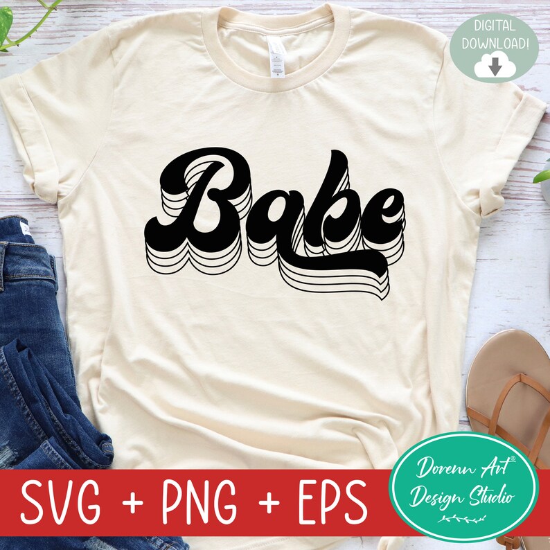 Retro Babe SVG Babe svg Teen svg Outlined Babe Girl svg | Etsy