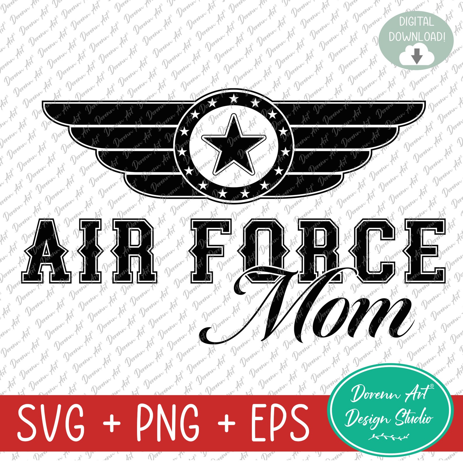 Proud Air Force Mom Svg, Airforce Svg, Army Svg, Patriotic Svg, Air ...