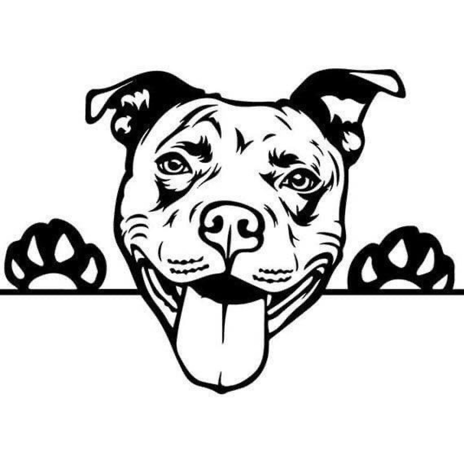 White Vinyl Pitbull Decals - Etsy