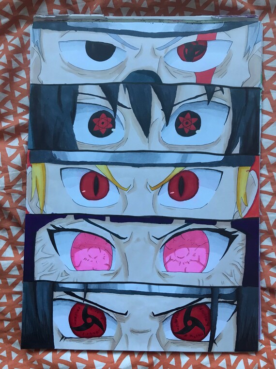 Naruto Characters Eyes original Drawing - Etsy Singapore