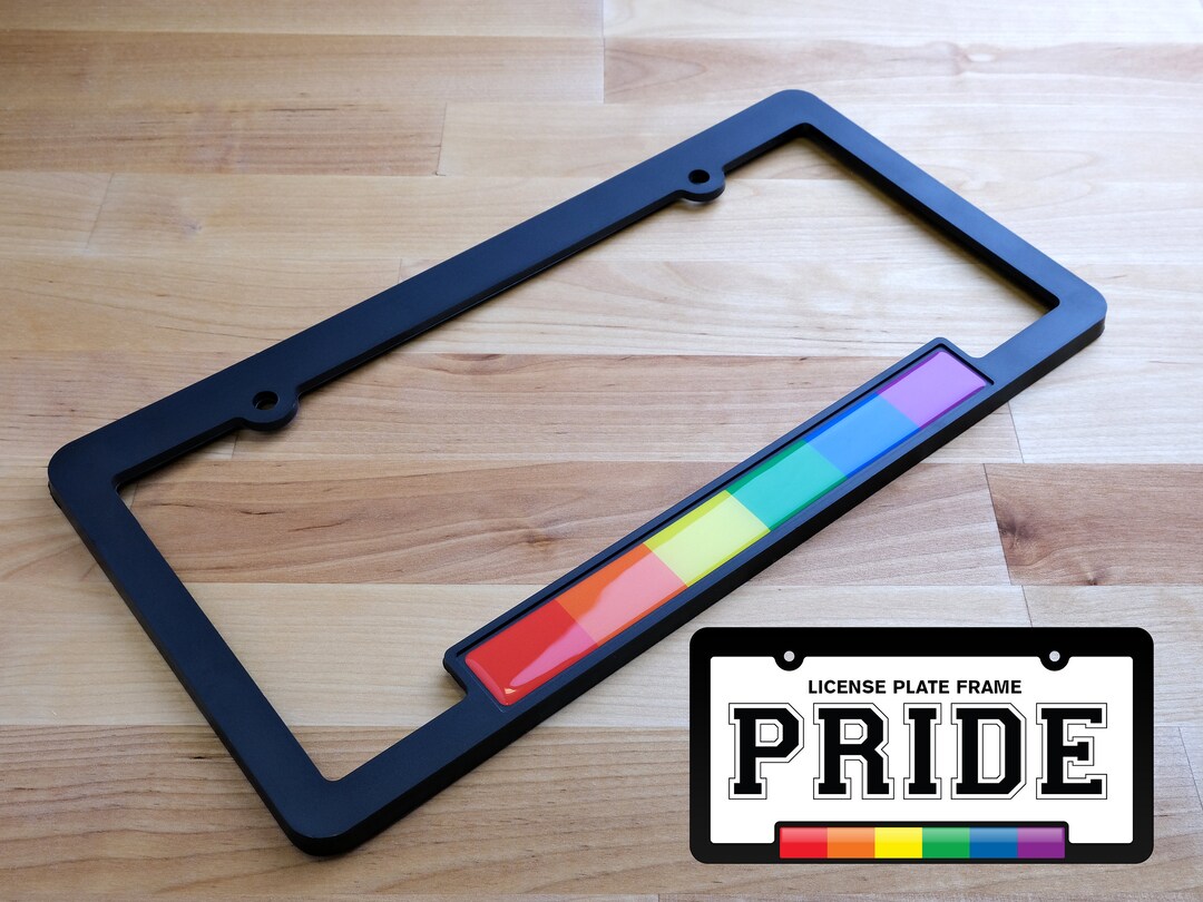 Gay PRIDE License Plate Frame Rainbow Bracket Style B - Etsy