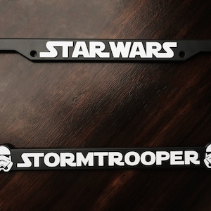 Star Wars Stormtrooper License Plate Frames Brackets 3D Raised Letter 1 ...