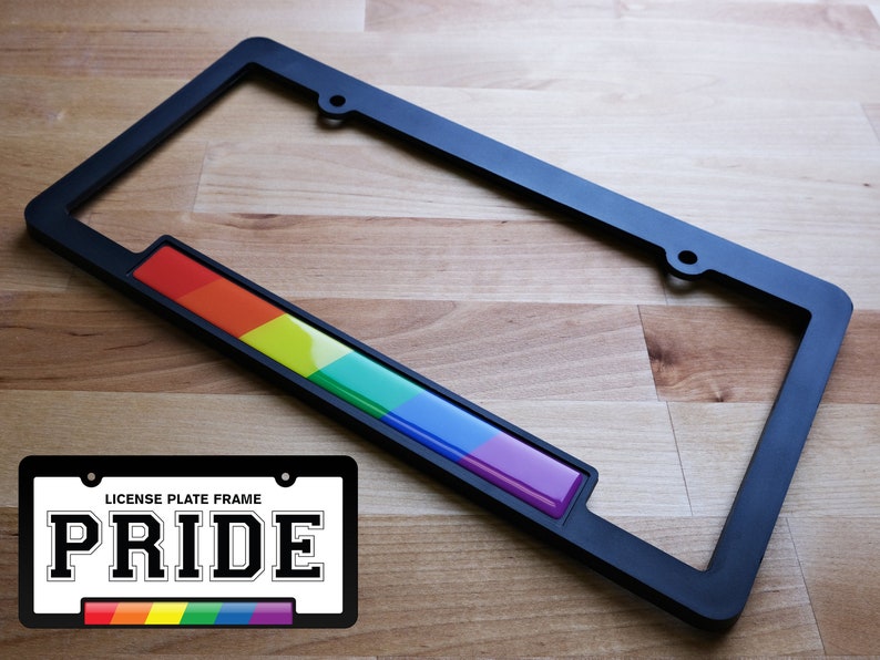 Gay PRIDE License Plate Frame Rainbow Bracket - Etsy