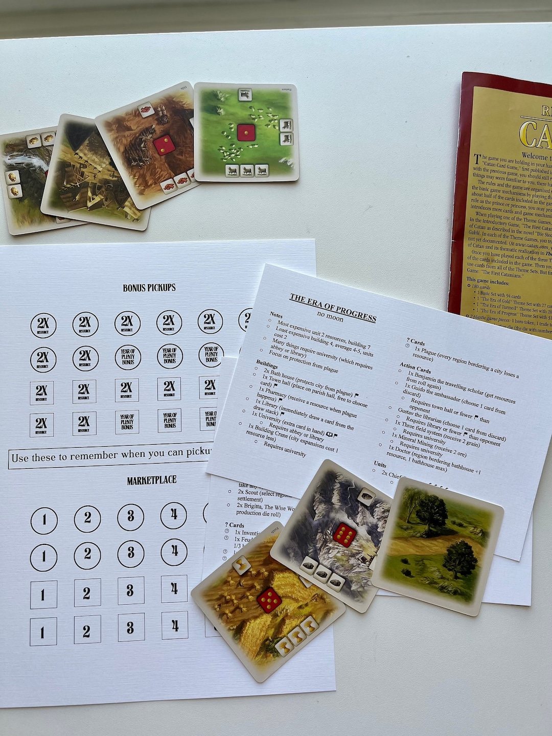 Rivals for Catan Printable Add-ons: Resource Reminders, Bonus Cards ...