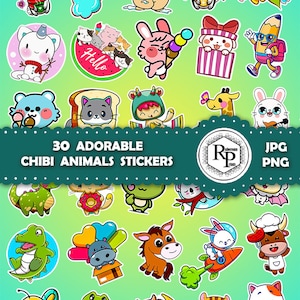 Chibi Animals (1) Stickers Sheet + Bonus Coloring Pages - Scrapbook ...