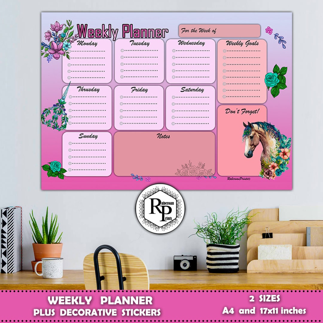 Best Seller** Printable Landscape Colorful Wall Weekly Planner # 1 ...