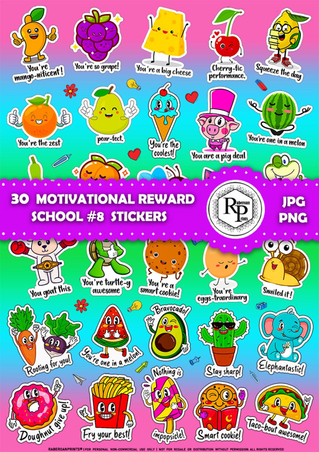 Classroom/school Motivational Reward (1) Stickers Sheet #8+ Bonus ...