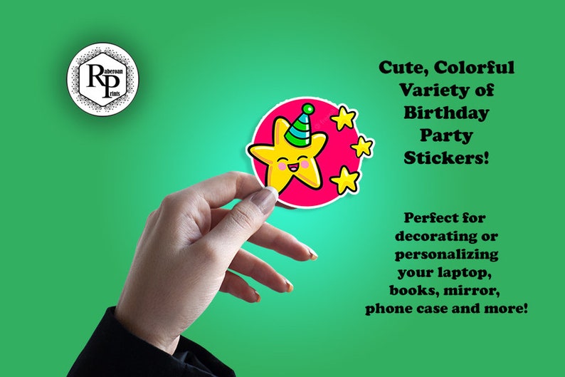 Stickers Colorful Birthday Party Sheet, Bonus Box Template - Planner ...