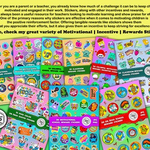 Bestseller*** Classroom/school Reward ONE (1) Stickers Sheet #VI in Jpg ...