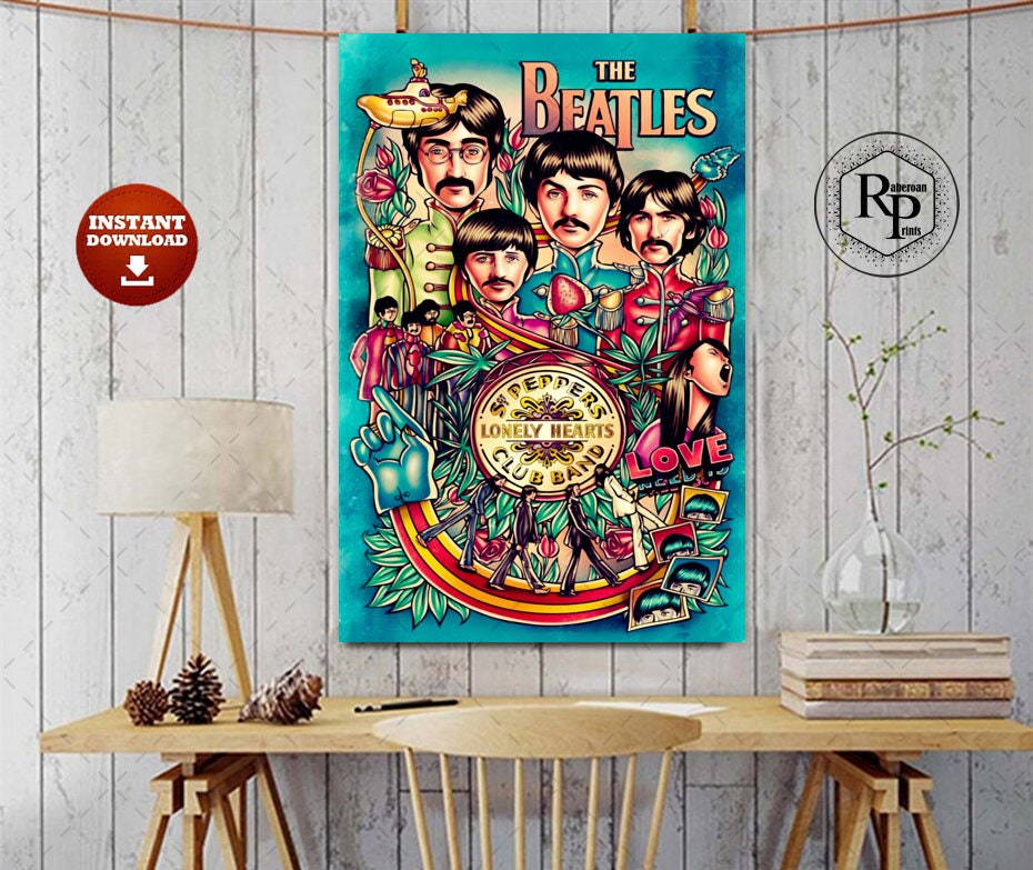 BUNDLE Collection of 6 the Beatles Posters Digital Music - Etsy