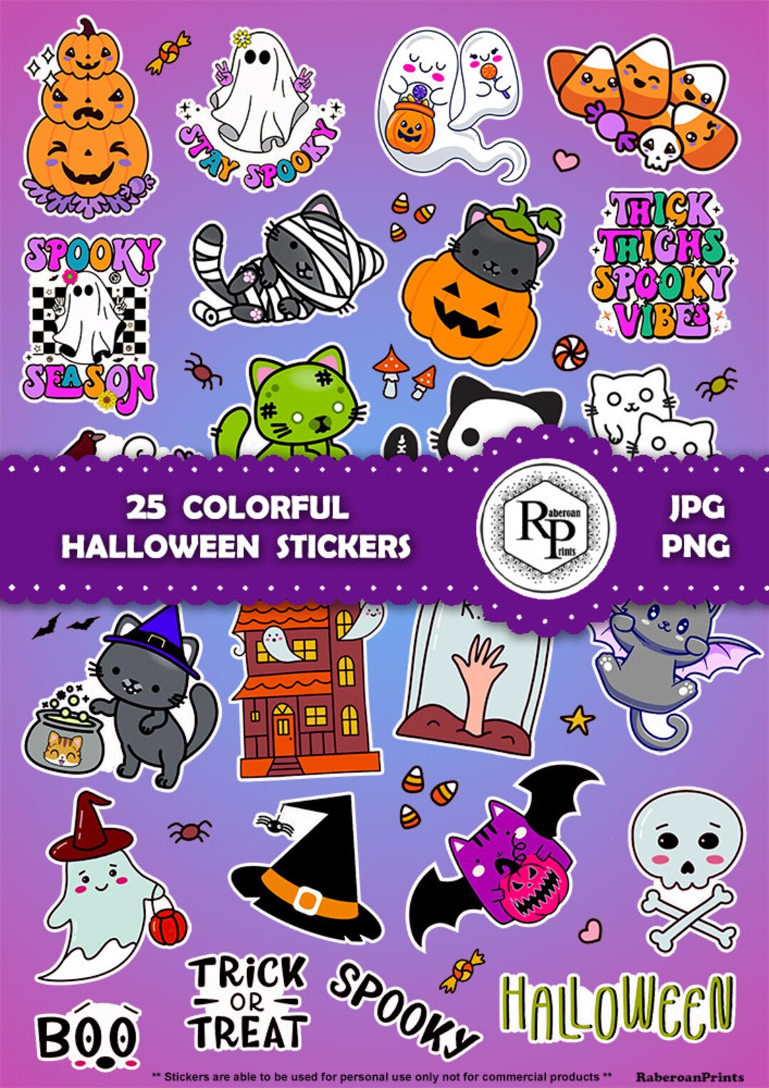 Best Seller Bundle*** Colorful Halloween Style #1 Stickers Sheet in ONE ...