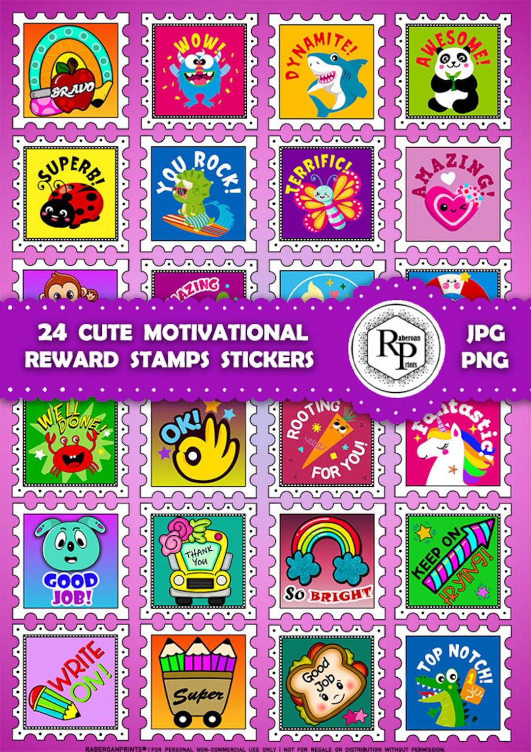 Bestseller** Classroom/school Reward ONE (1) Stamps Stickers Sheet PNG ...
