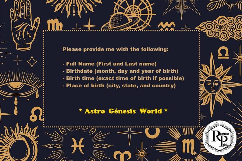 Full Natal Birth Chart + In-depth Analysis - Birth Chart Report - Birth ...