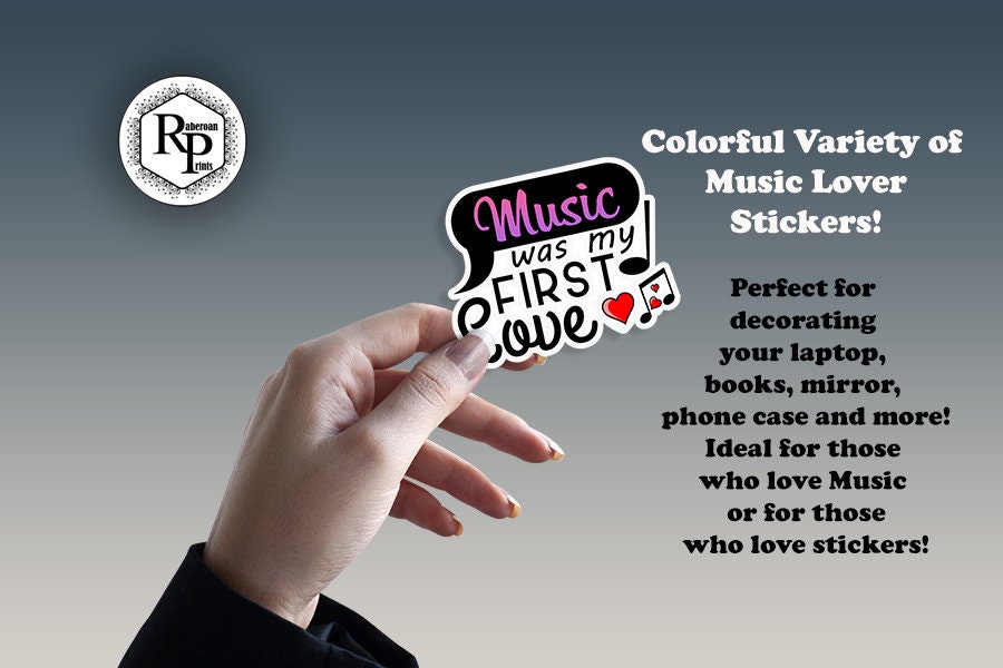Music Lover Collection ONE (1) Stickers Sheet, PNG,JPF & Gift Box ...
