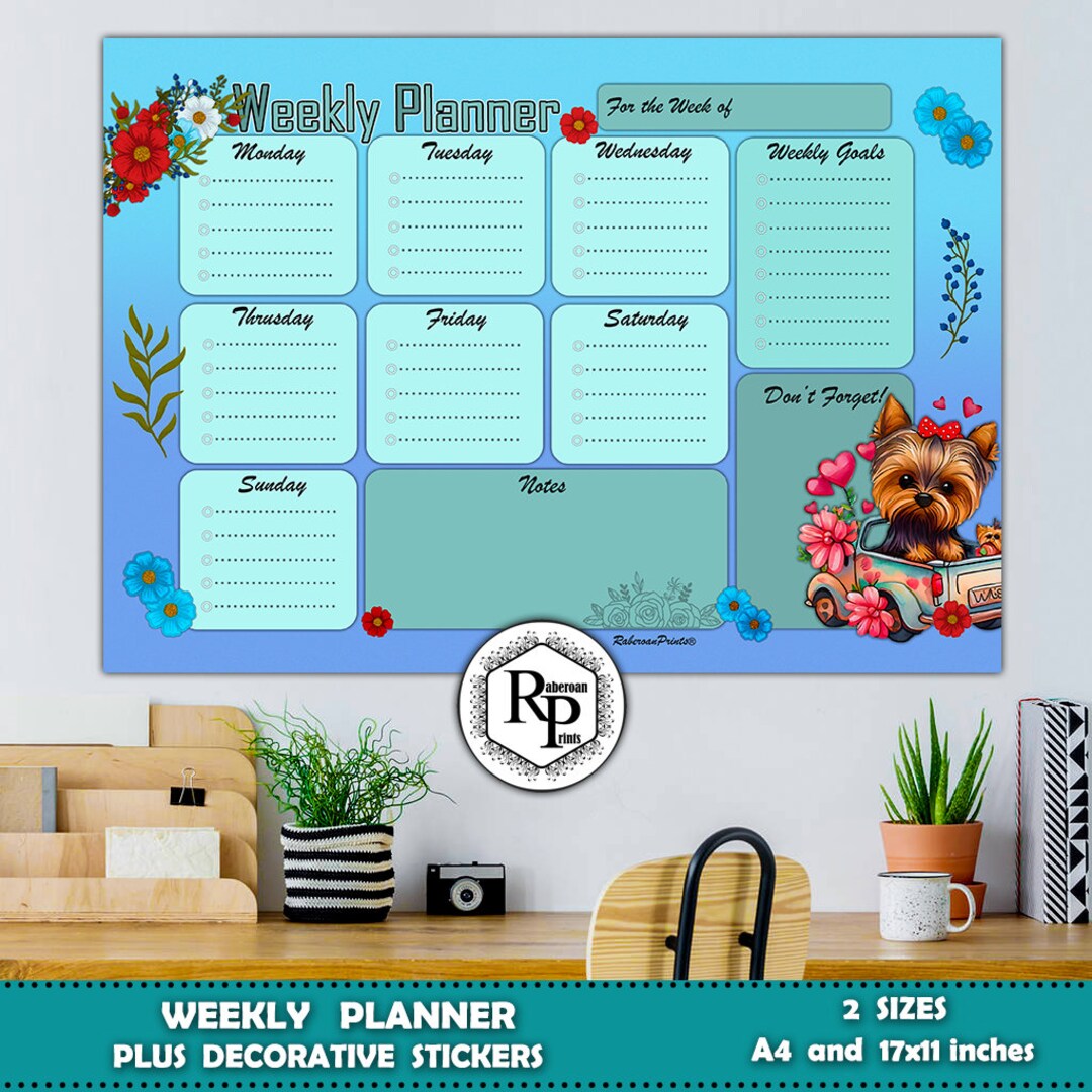 Best Seller** Printable Landscape Colorful Wall Weekly Planner # 4 ...