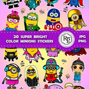 Best Seller Bundle*** Colorful Minions Characters ONE (1) Stickers ...