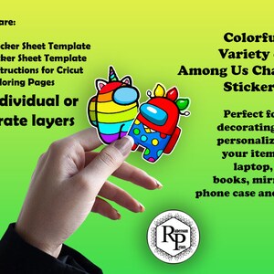Bestseller**** Adorable Colorful Among Us ONE (1) Stickers Sheet - PNG ...