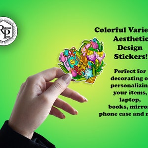 Best Selling *** Colorful Aesthetic Design Printable ONE (1) Stickers ...