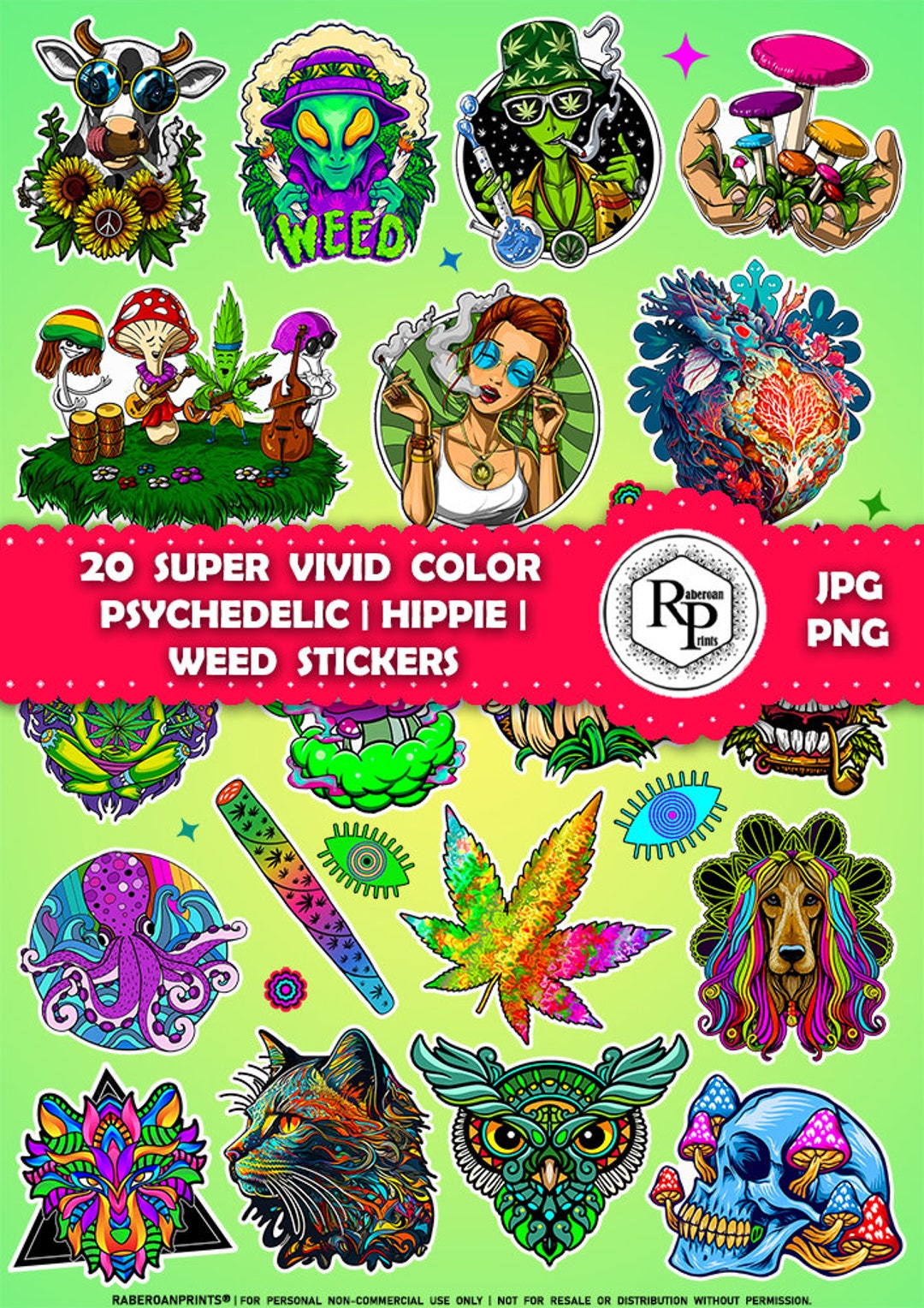 Best Selling *** Super Vivid Color Psychedelic | Weed | Hippie ONE (1 ...