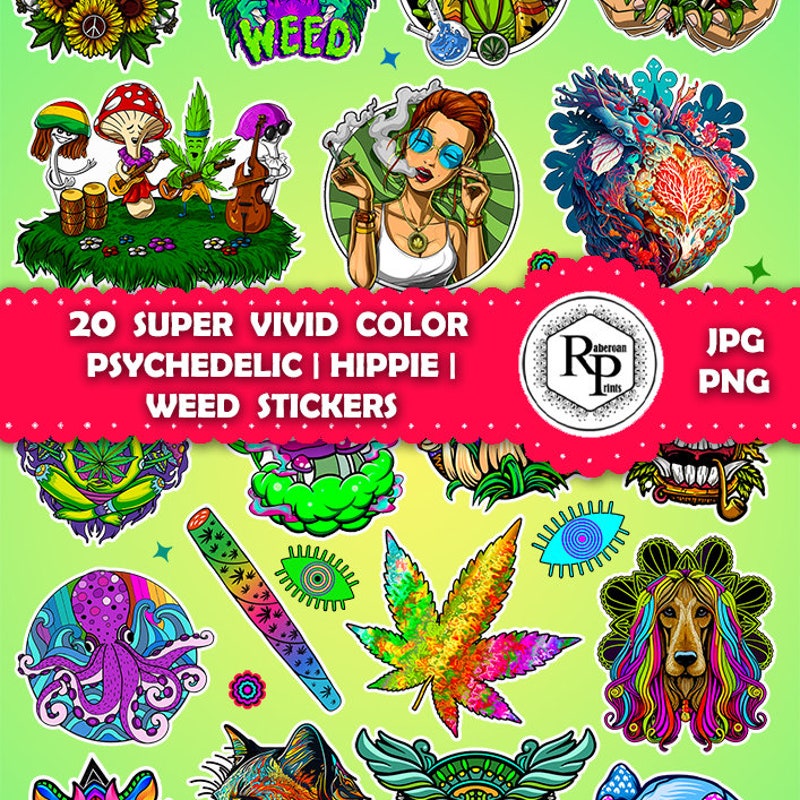 Hippie Stickers - Etsy