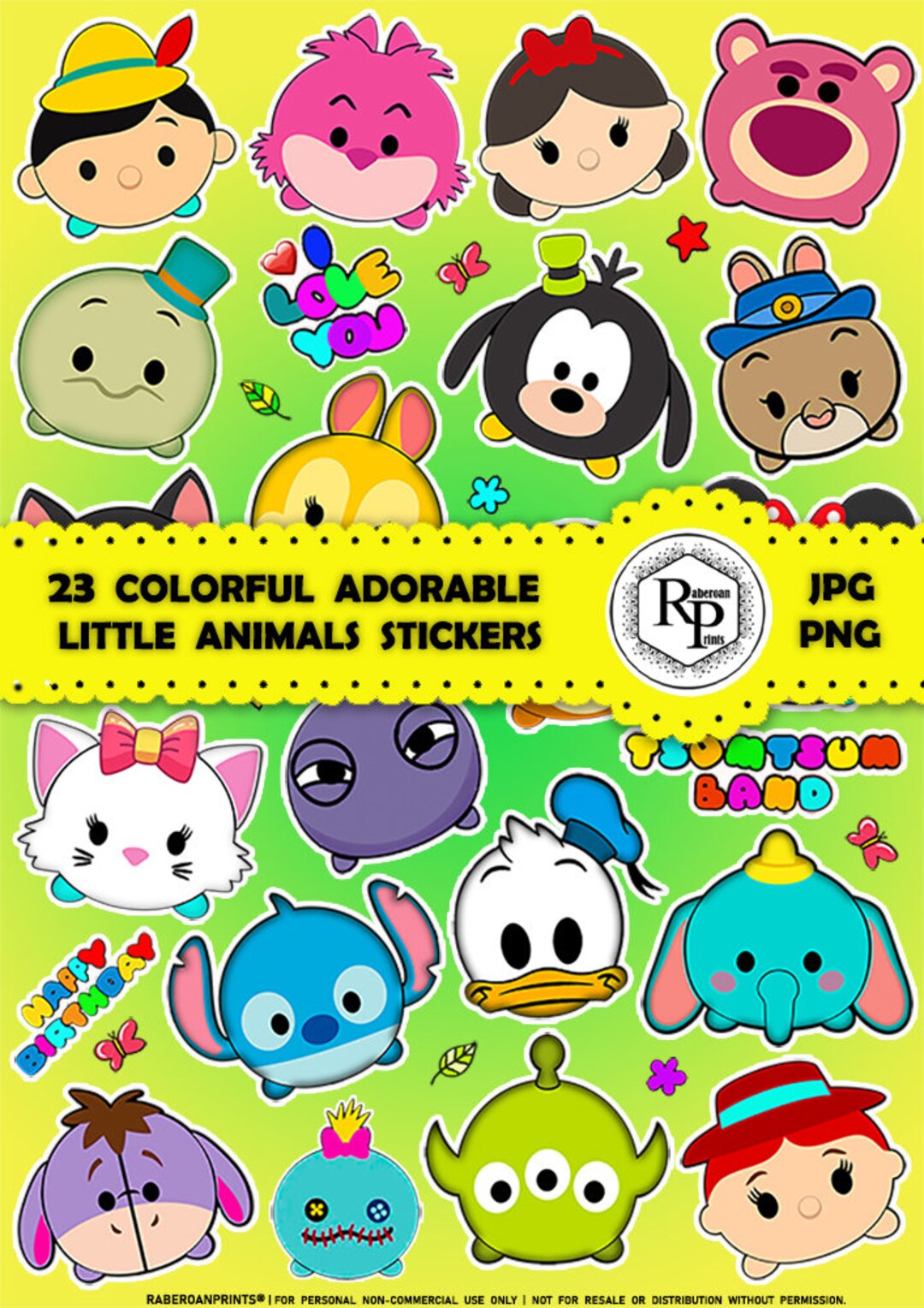 Best Seller** Vivid Color Adorable Little Animals ONE (1) Stickers ...