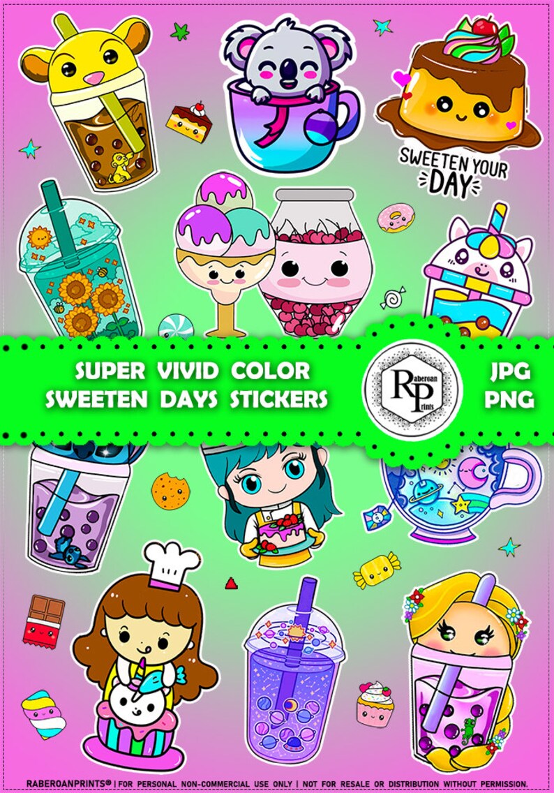 Best Selling Super Vivid Color Sweeten Days Stickers Sheet - Etsy