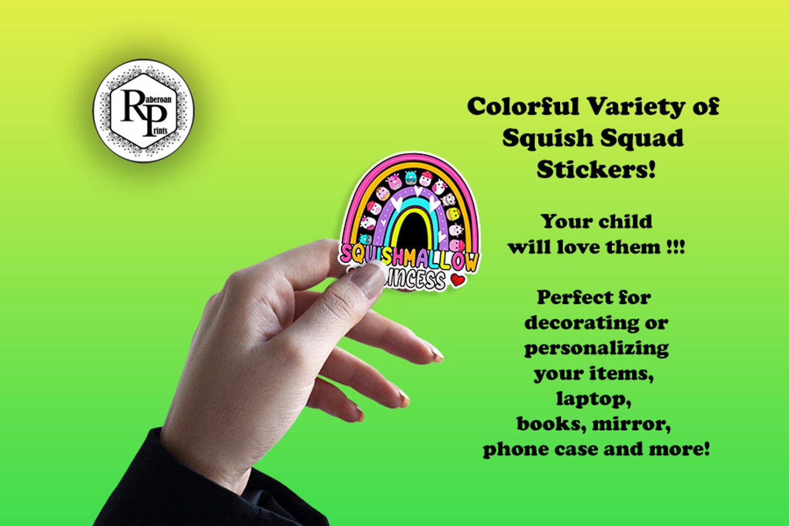 Cute Squishy Squad ONE (1) Stickers Sheet, Print & Cut - PNG, JPF Plus ...