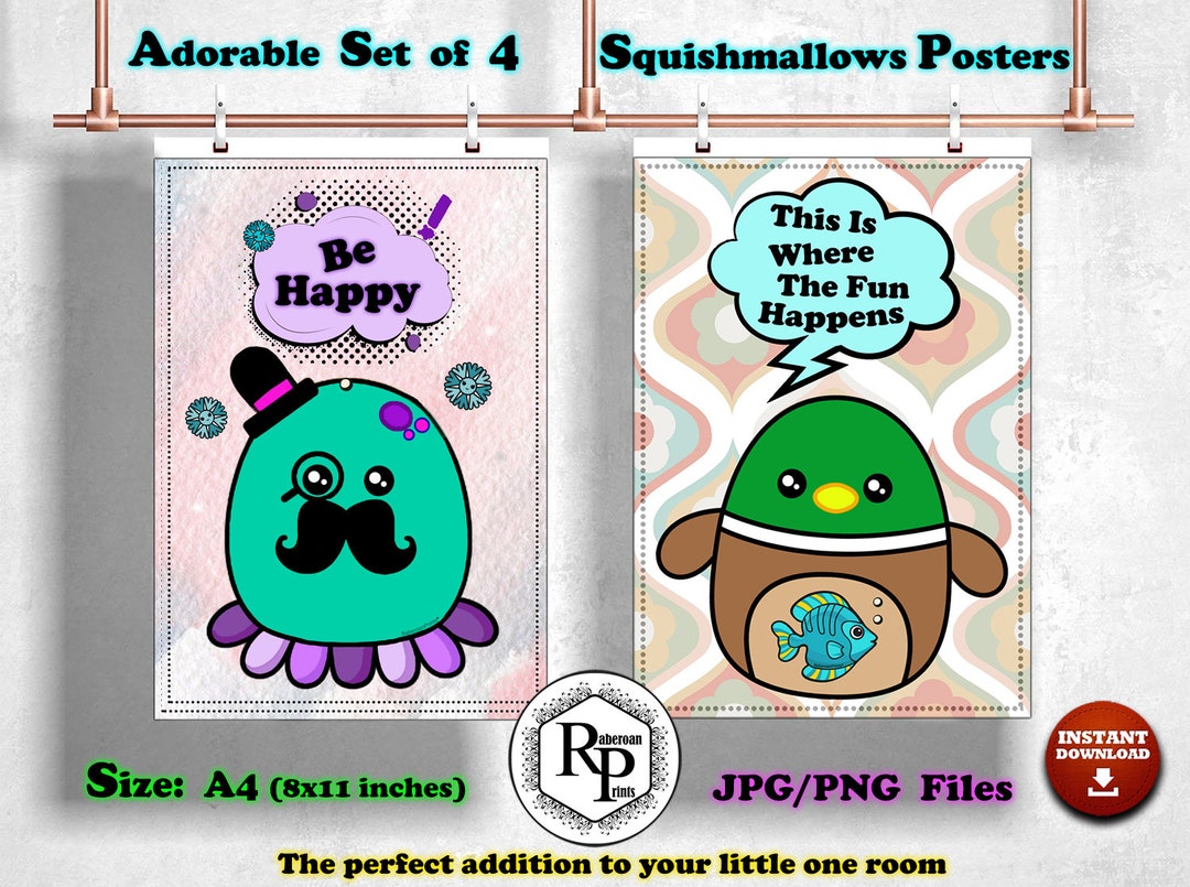 BUNDLE Collection of 4 Super Colorful «squishmallows Posters #1 ...