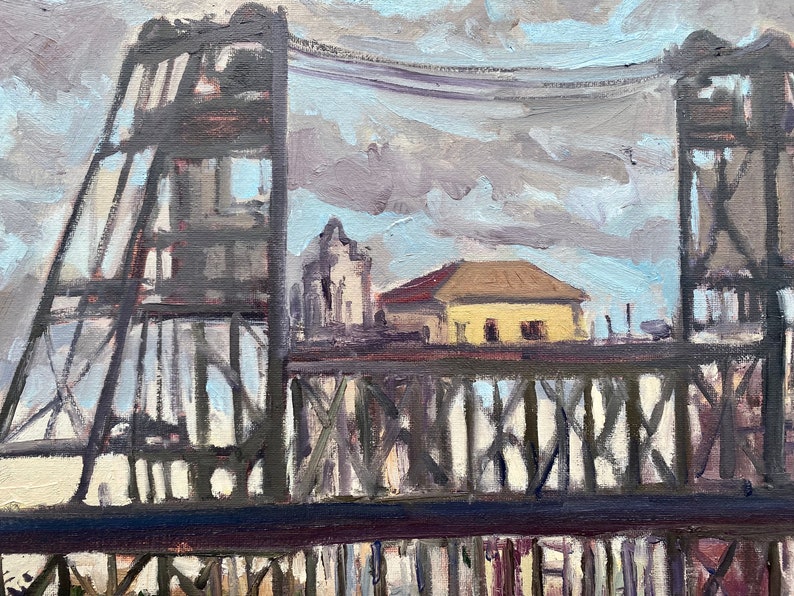 Steel Bridge, Rain, Oil Painting En Plein Air, Portland OR, Pacific ...
